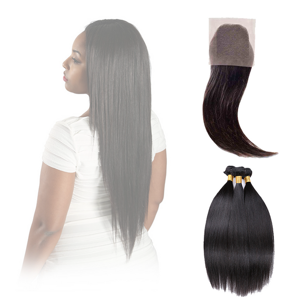 LACE CLOSURE - STRAIGHT+ 3 BUNDLES(#1B) – Sapphire Virgin Hair
